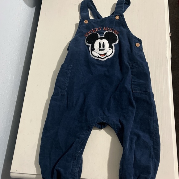 Disney | Bottoms | Vintage Mickey Mouse Kids Overalls Navy Blue | Poshmark